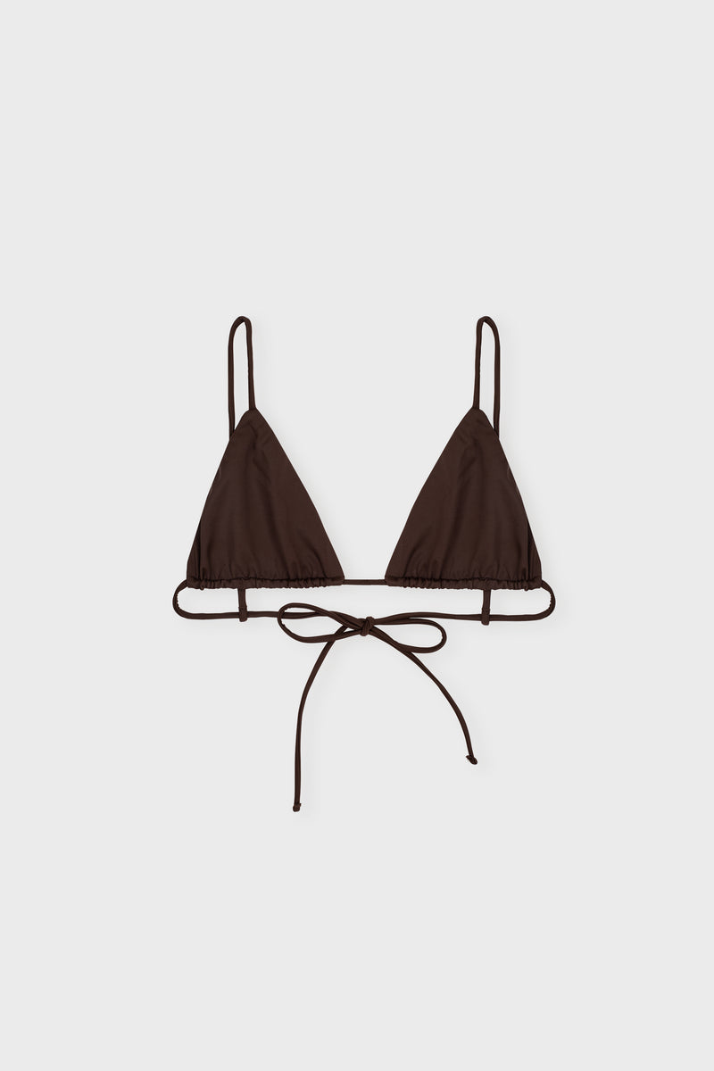 Classic Bikini Top Dark Brown The Slow Label