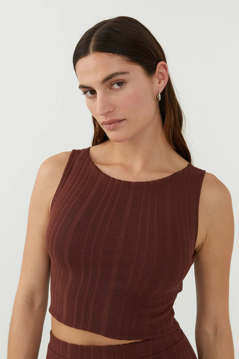 Wide Rib Crop Top Burgundy – The Slow Label